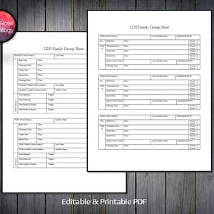 LDS Family Group Sheets - Family History Research - Etsy