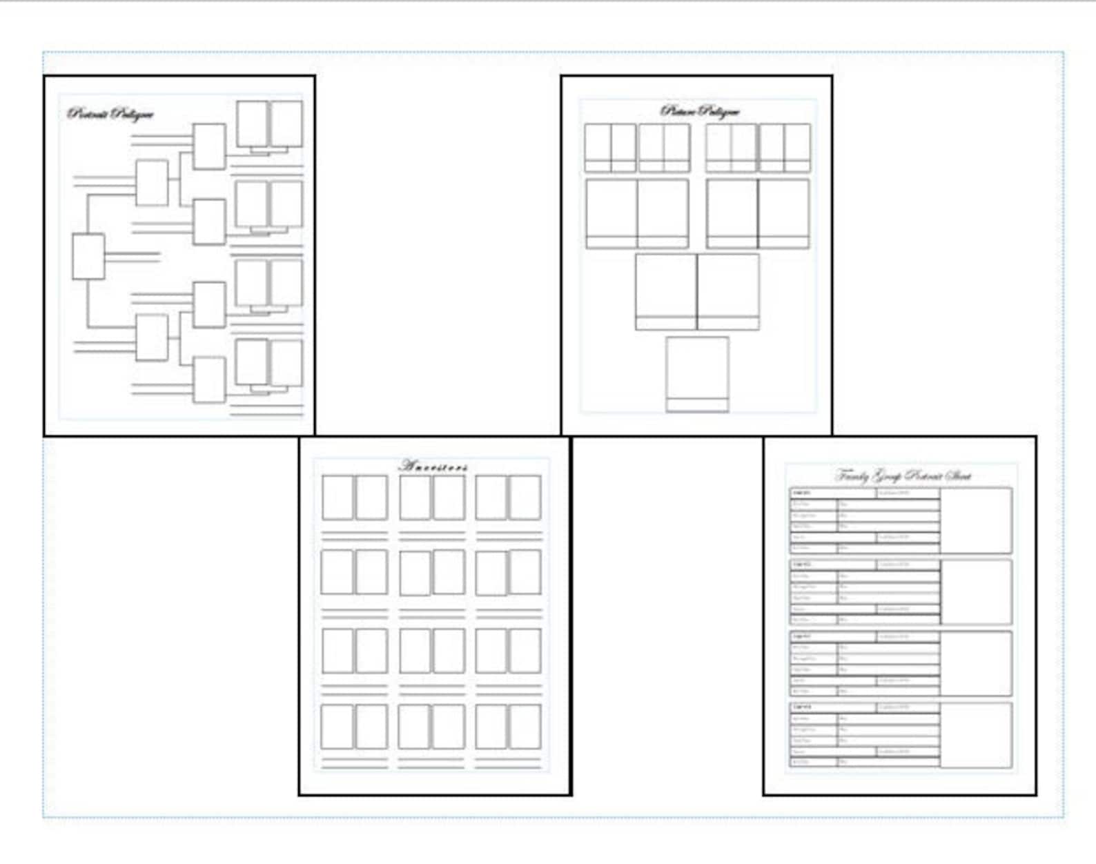 Family History Basic Portrait Pedigree Charts & Family Group Sheets - Etsy
