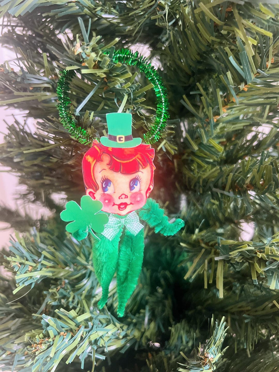 Vintage St. Patricks Day Boy Chenille Ornament With Red Hair and ...
