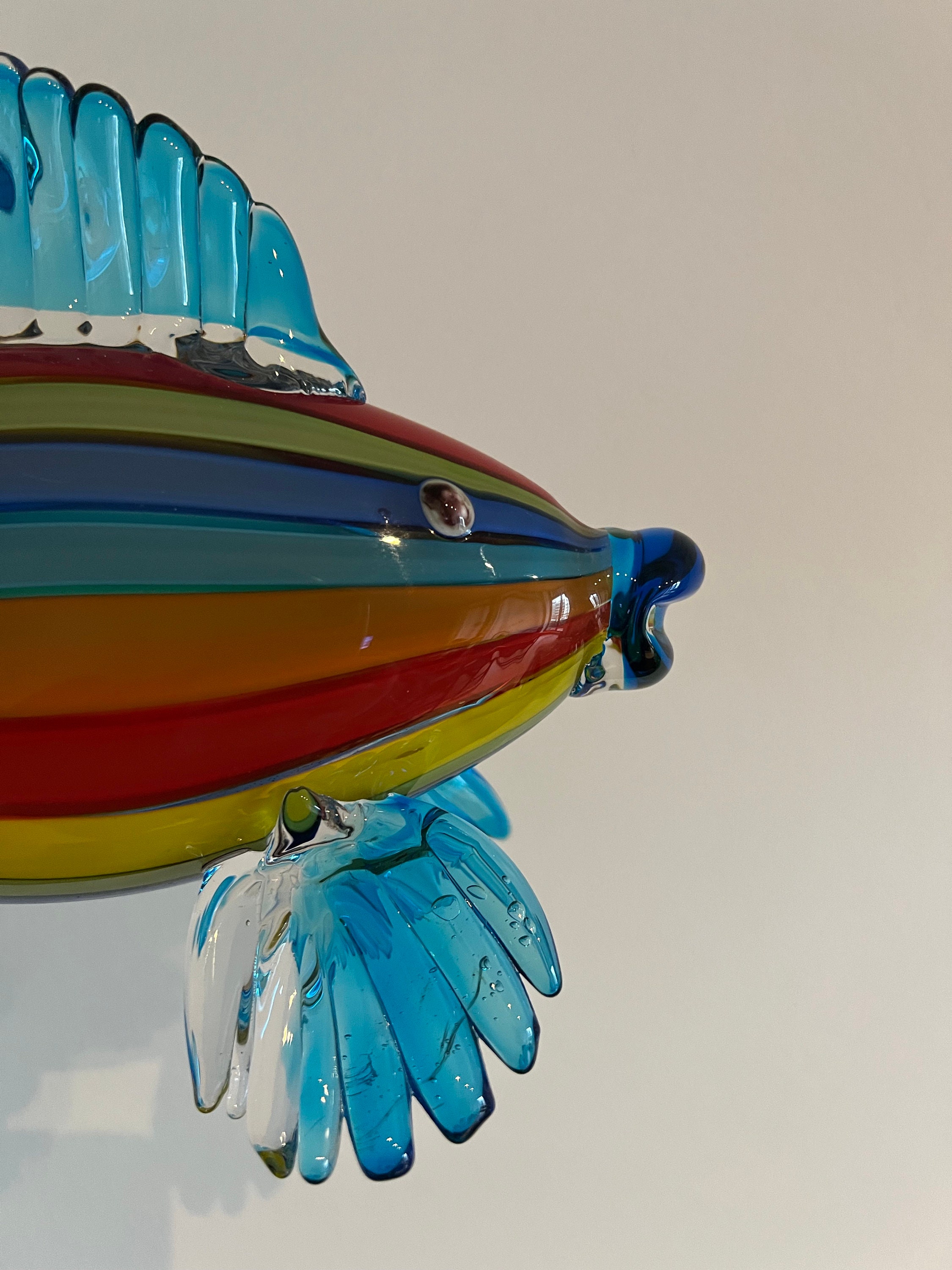 Blue and Rainbow Coloured Murano Style Glass Fish - Etsy