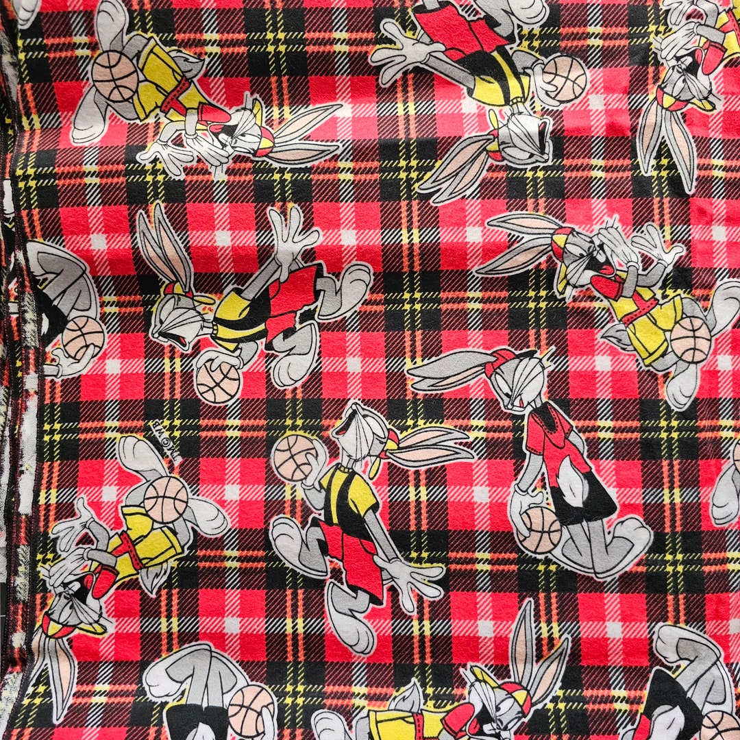 Bugs Bunny Space Jam Flannel Fabric - Etsy