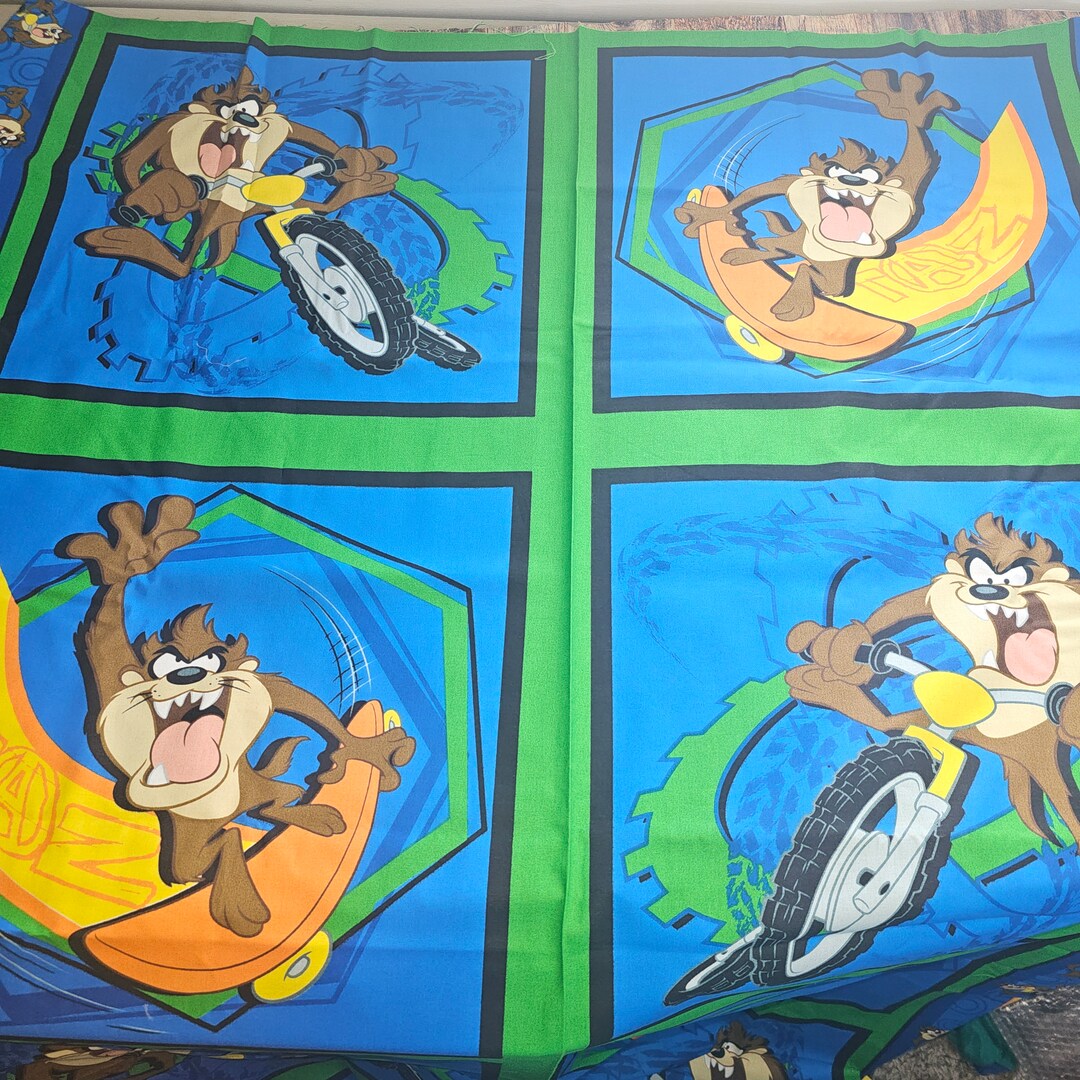 Vintage Taz Cotton Fabric Panel - Etsy