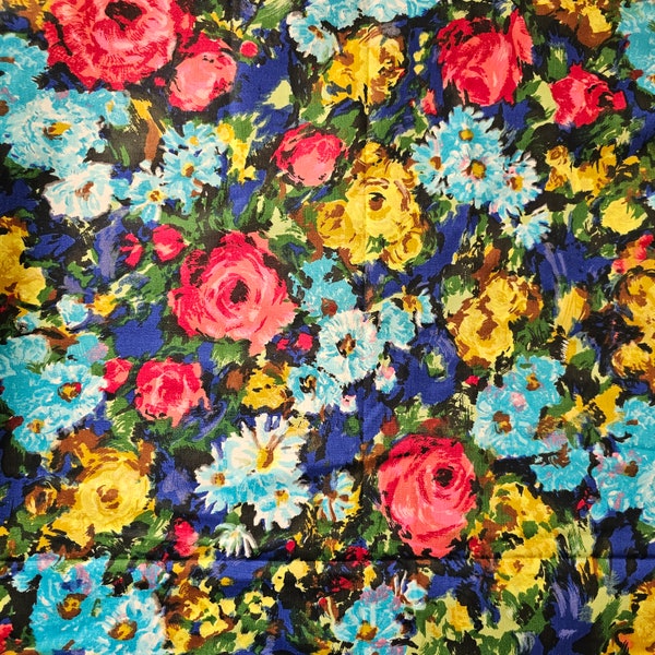 Bright Floral Fabric - Etsy