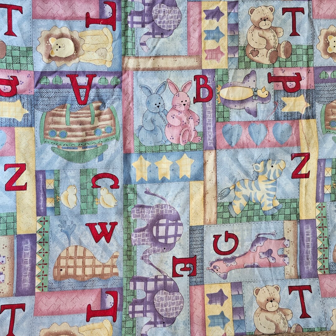 Vintage Cranston Alphabet Animals Fabric - Etsy