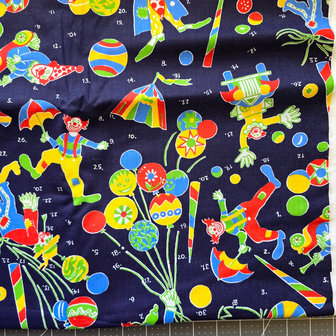 Vintage Clown Circus Novelty Fabric - Etsy