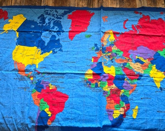 36 X 44 Panel World Maps Globe Countries Travel Vintage-look Library of ...