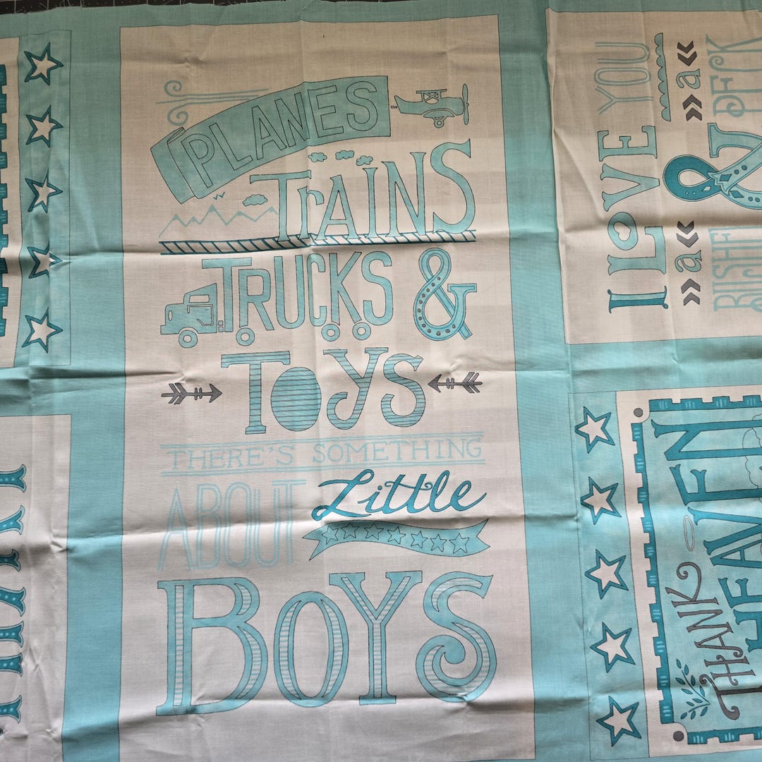 Hugaboo Boy Panel Moda Fabric Baby Boy Nursery Quilt - Etsy