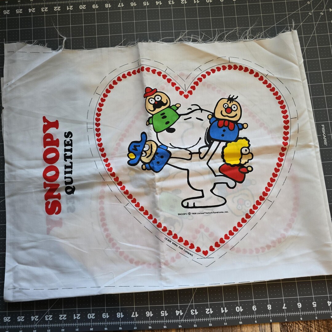 Snoopy Quilties Cut and Sew Fabric Panel Pillow, Wall Hang, Quilt - Etsy