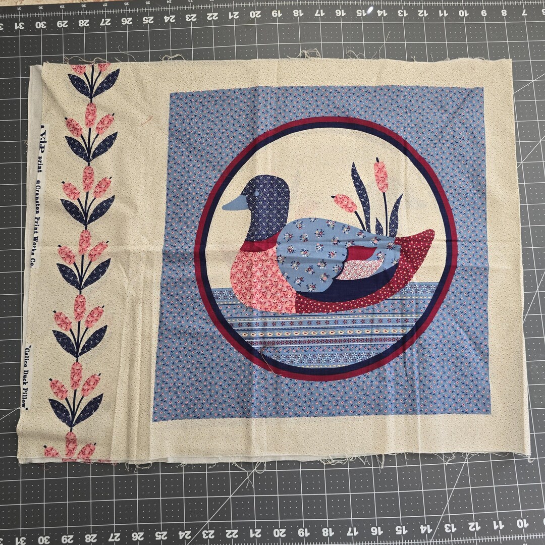 Vintage Calico Duck Pillow Fabric Panel - Etsy