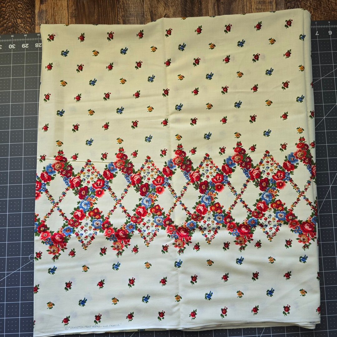 Vintage Cranston Border Print Cotton Fabric - Etsy