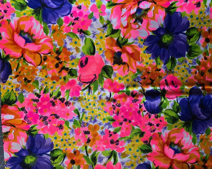 Bright Large Floral Fabric - Etsy