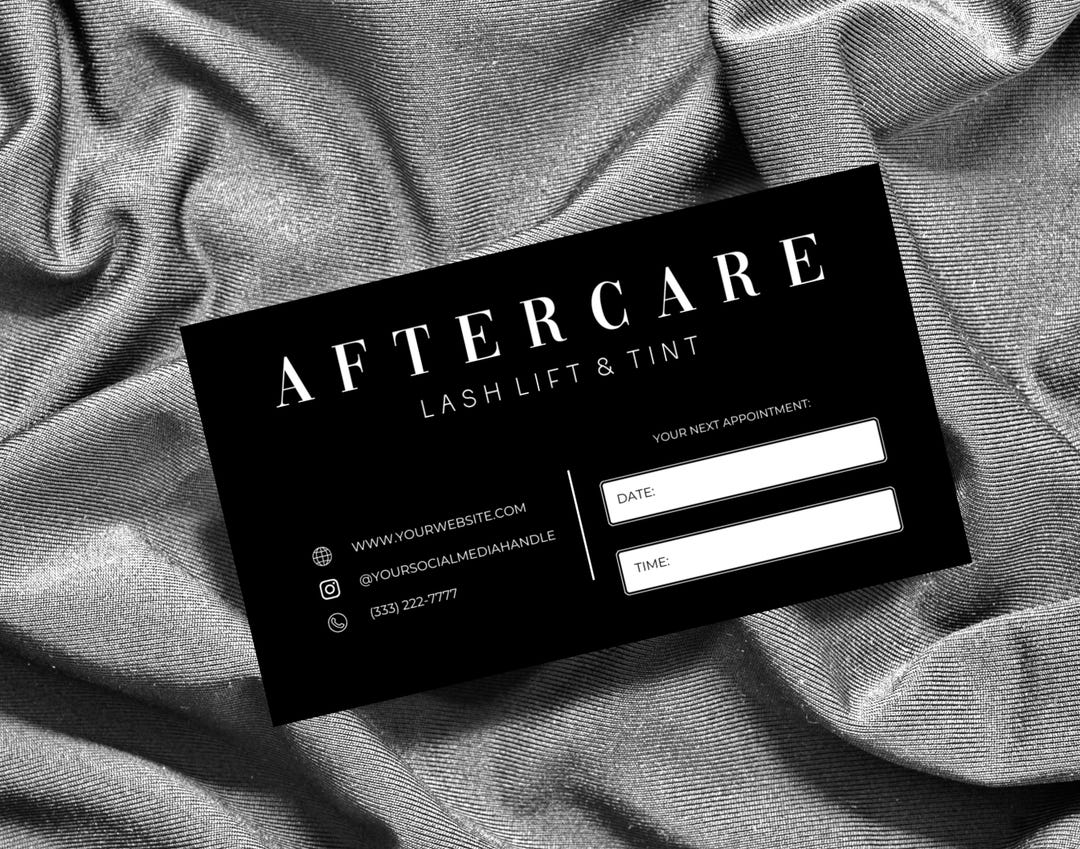 Lash Lift and Tint Lash Lift and Tint Aftercare Care Cards Lash Lift ...