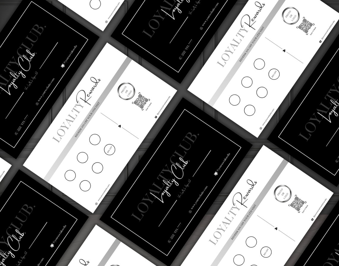 Fully Editable Loyalty Card Loyalty Card Template Digital Loyalty Card ...