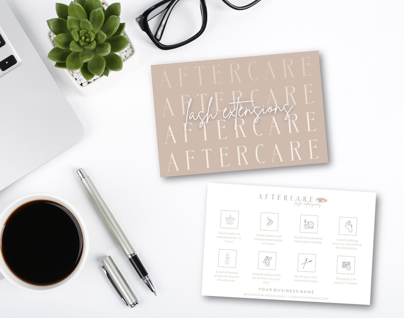 Aftercare | Lash Aftercare Cards | Lash Extension Aftercare Cards ...