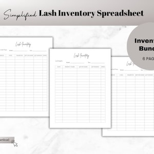 Simplified Lash Inventory Spreadsheet Lash Inventory Lash - Etsy