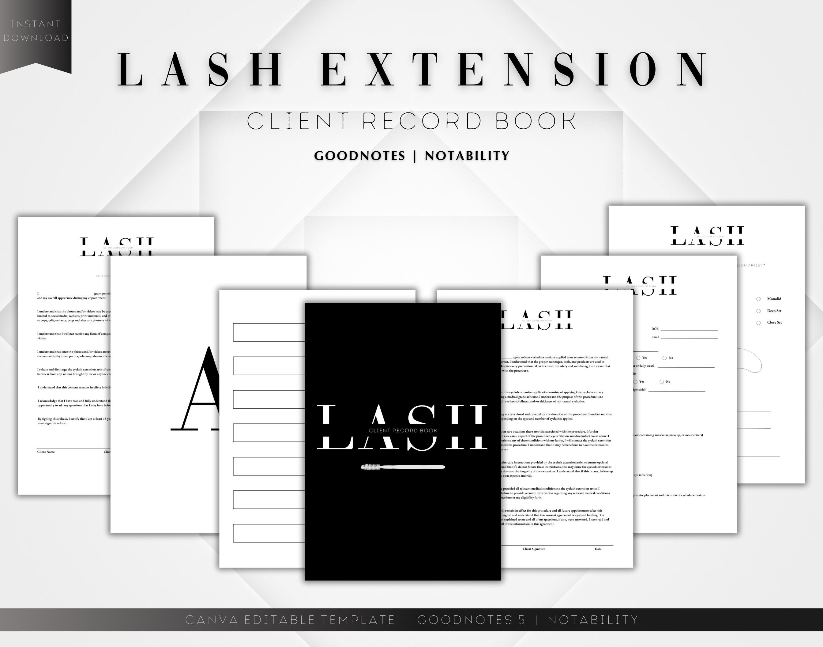 Minimalist Client Record Book | Lash Extensions | Client Record Book ...