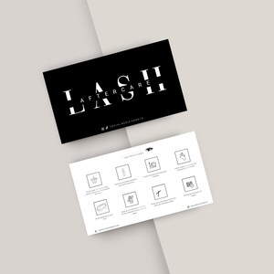 Aftercare Cards for Lash Extensions Lash Aftercare Cards Aftercare ...