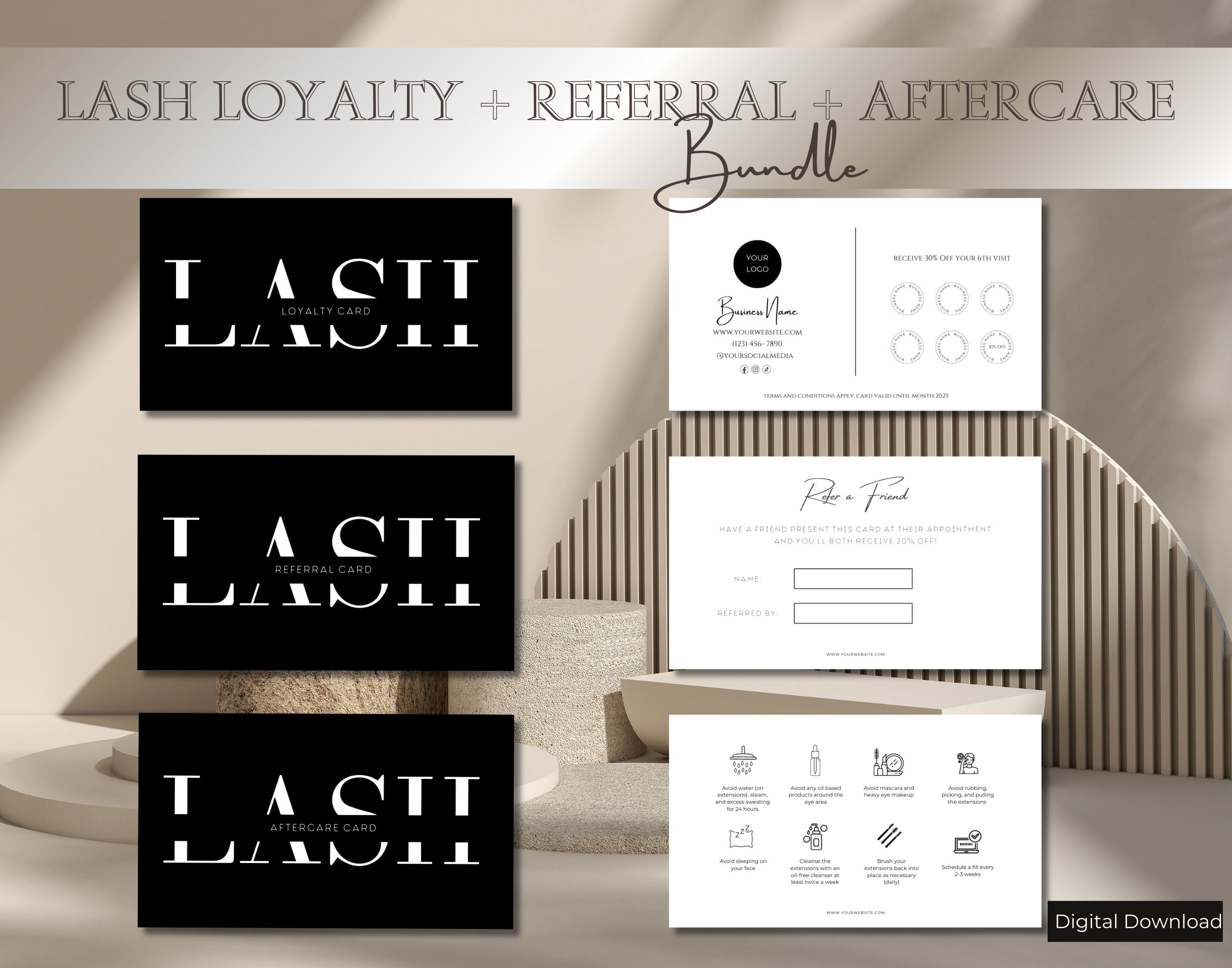 Lash Loyalty Referral Aftercare Bundle Lash Bundle Loyalty Card ...