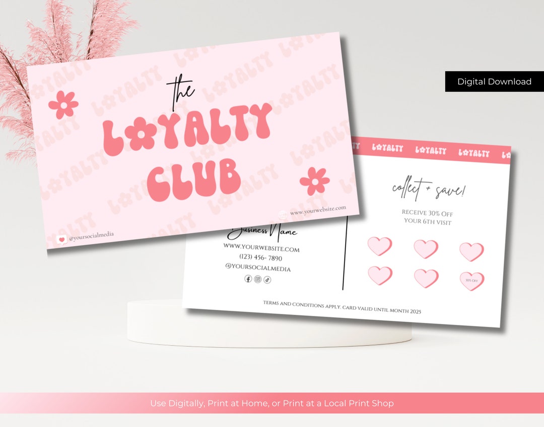 The Loyalty Club Loyalty Cards Loyalty Rewards Cards Fully Editable ...