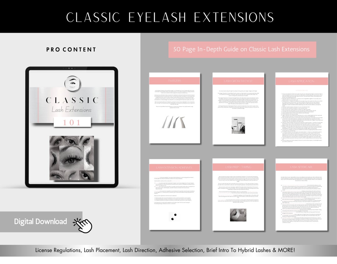 Classic Lash Extension E-book Lash Manual Lash Extensions Lash Artist ...