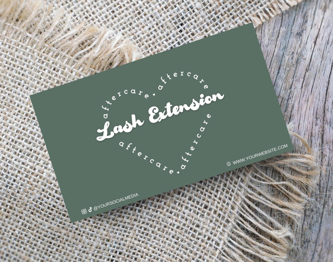 Lash Extension Aftercare | Lash Extension Aftercare Cards | Care Cards ...