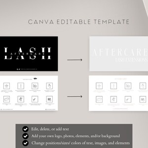 Aftercare Cards for Lash Extensions Lash Aftercare Cards Aftercare ...
