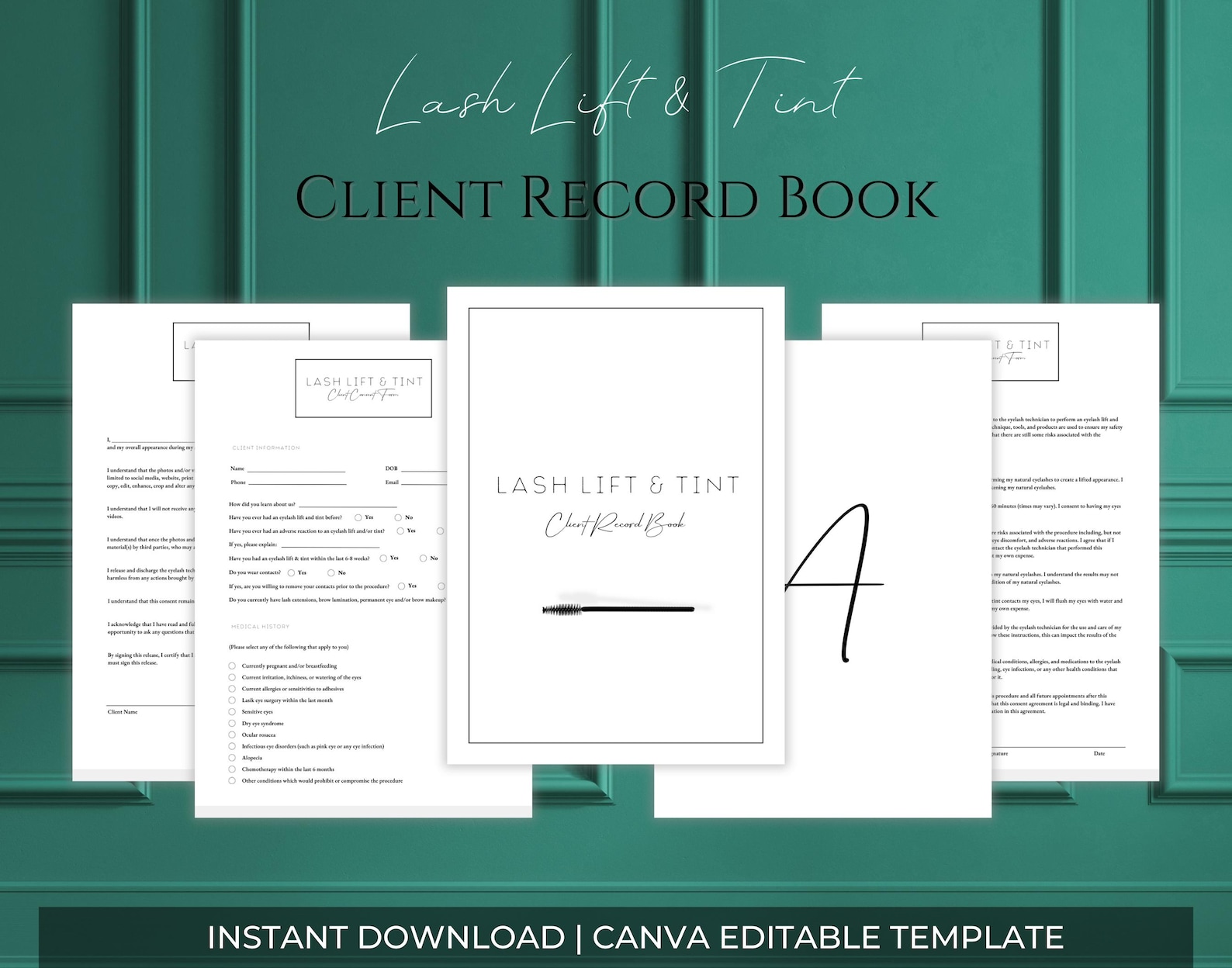 Lash Lift & Tint Client Record Book | Minimalist Lash Lift and Tint ...