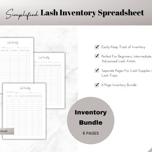 Simplified Lash Inventory Spreadsheet | Lash Inventory | Lash Supplies ...