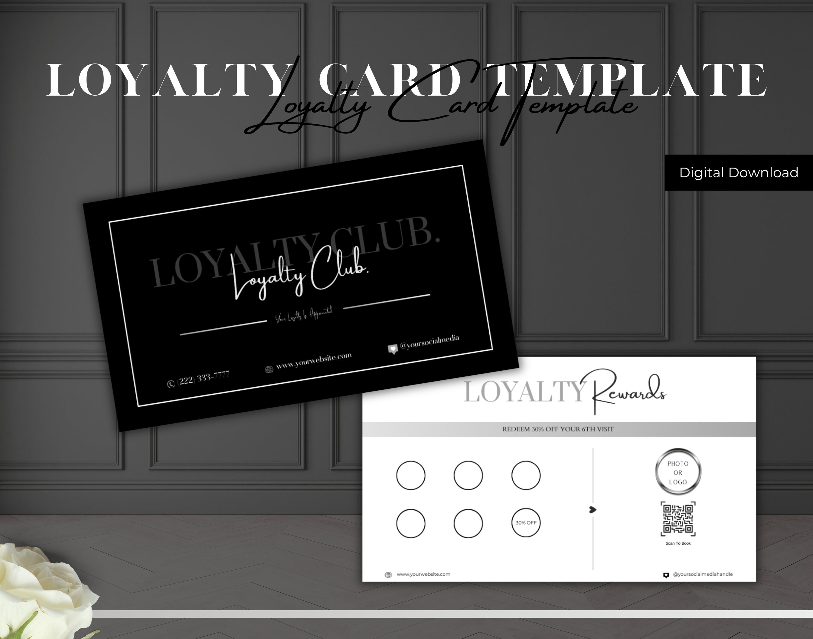 Fully Editable Loyalty Card Loyalty Card Template Digital Loyalty Card ...
