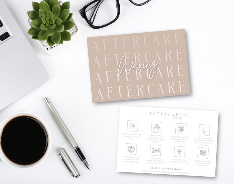Waxing Aftercare | Esthetician Aftercare | Waxing Aftercare Cards ...