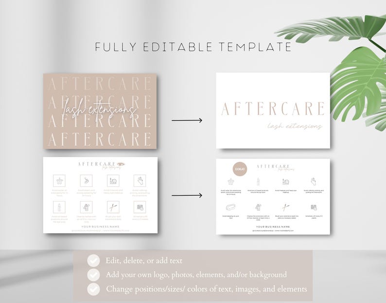 Aftercare | Lash Aftercare Cards | Lash Extension Aftercare Cards ...