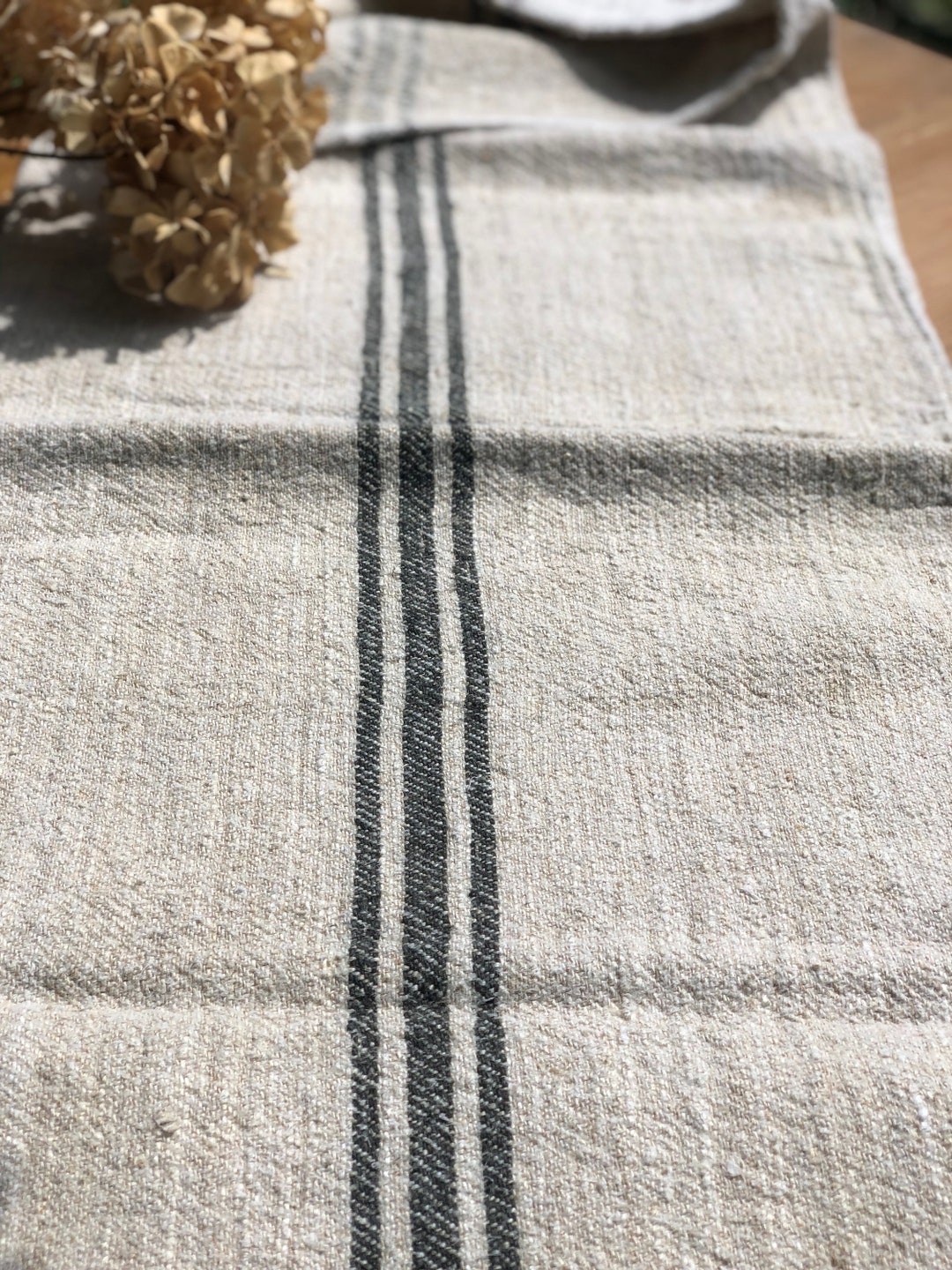 Black Sttiped Antique Hungarian Grain Sack, Linen Fabric for Your Sewing Project gs109 - Etsy