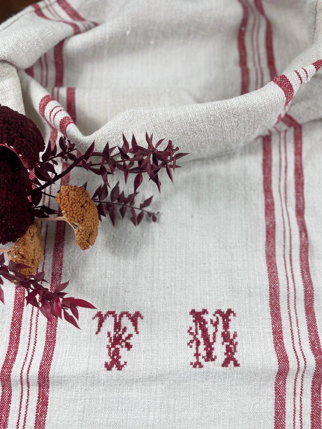 Vintage Hungarian Grain Sack With Large Initials, Linen Fabric(z45) - Etsy