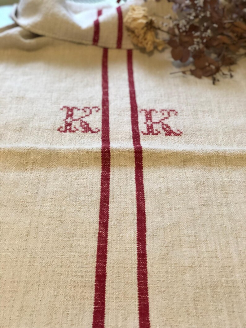 Antique Hungarian Grain Sack With Initials, Table Linen (mx45) - Etsy