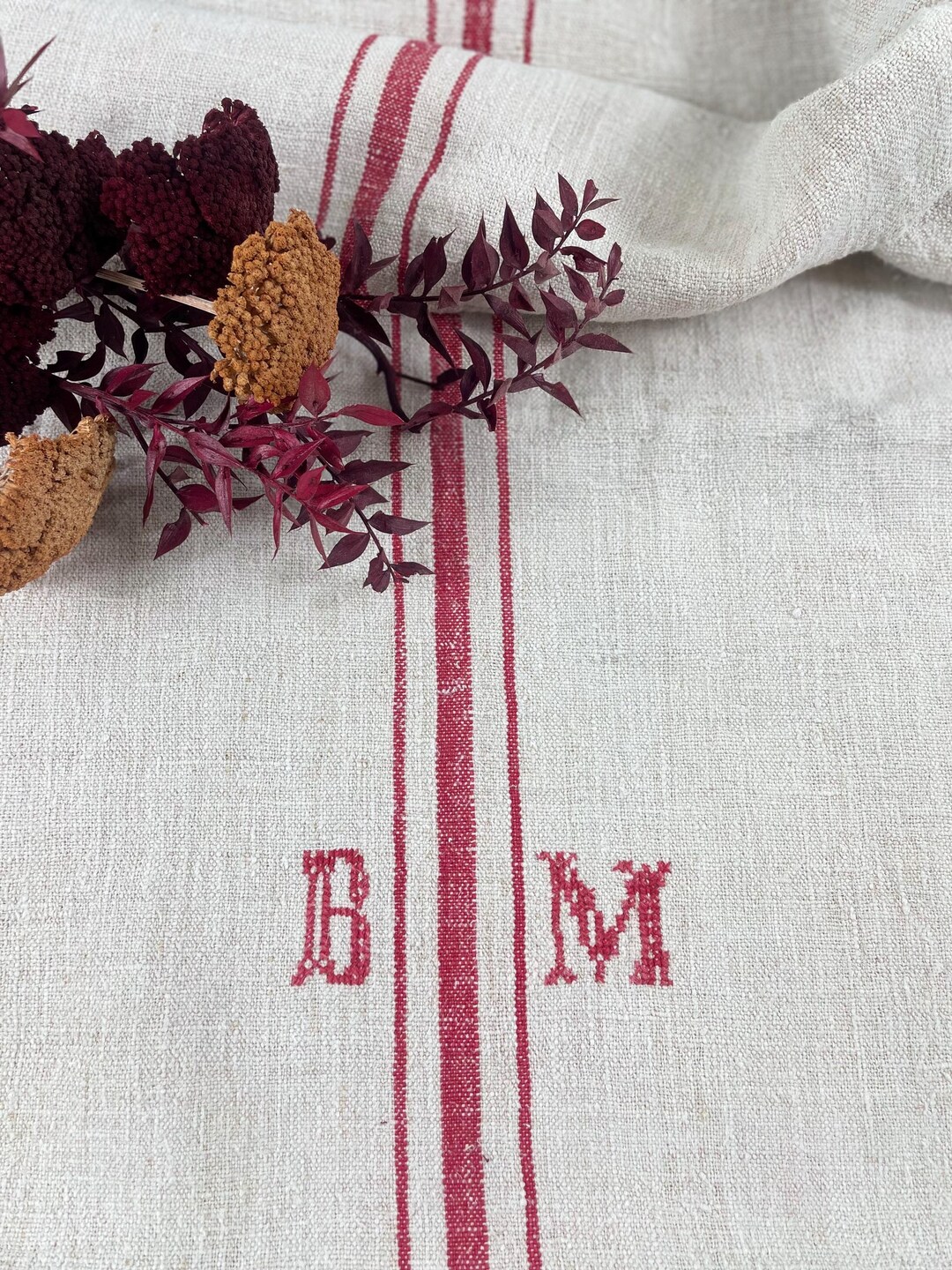 Antique Hungarian Grain Sack for Your Creative Project With Initials ...