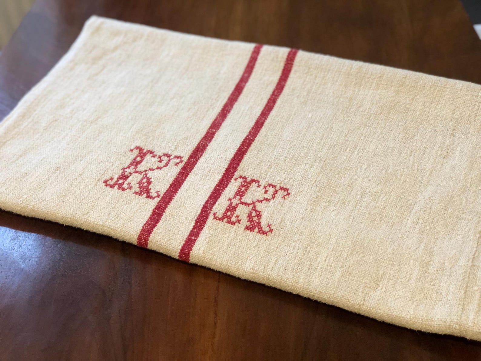 Antique Hungarian Grain Sack With Initials, Table Linen (mx45) - Etsy