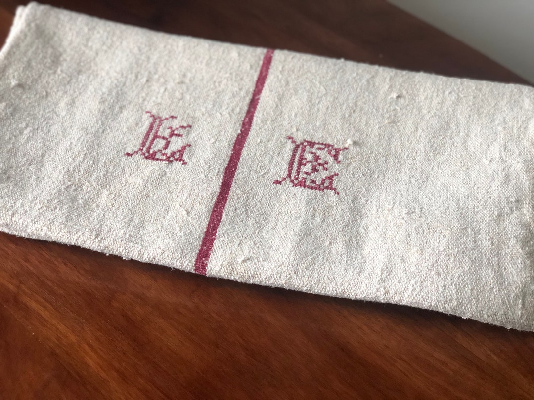 Antique Hungarian Grain Sack With Initials - Etsy