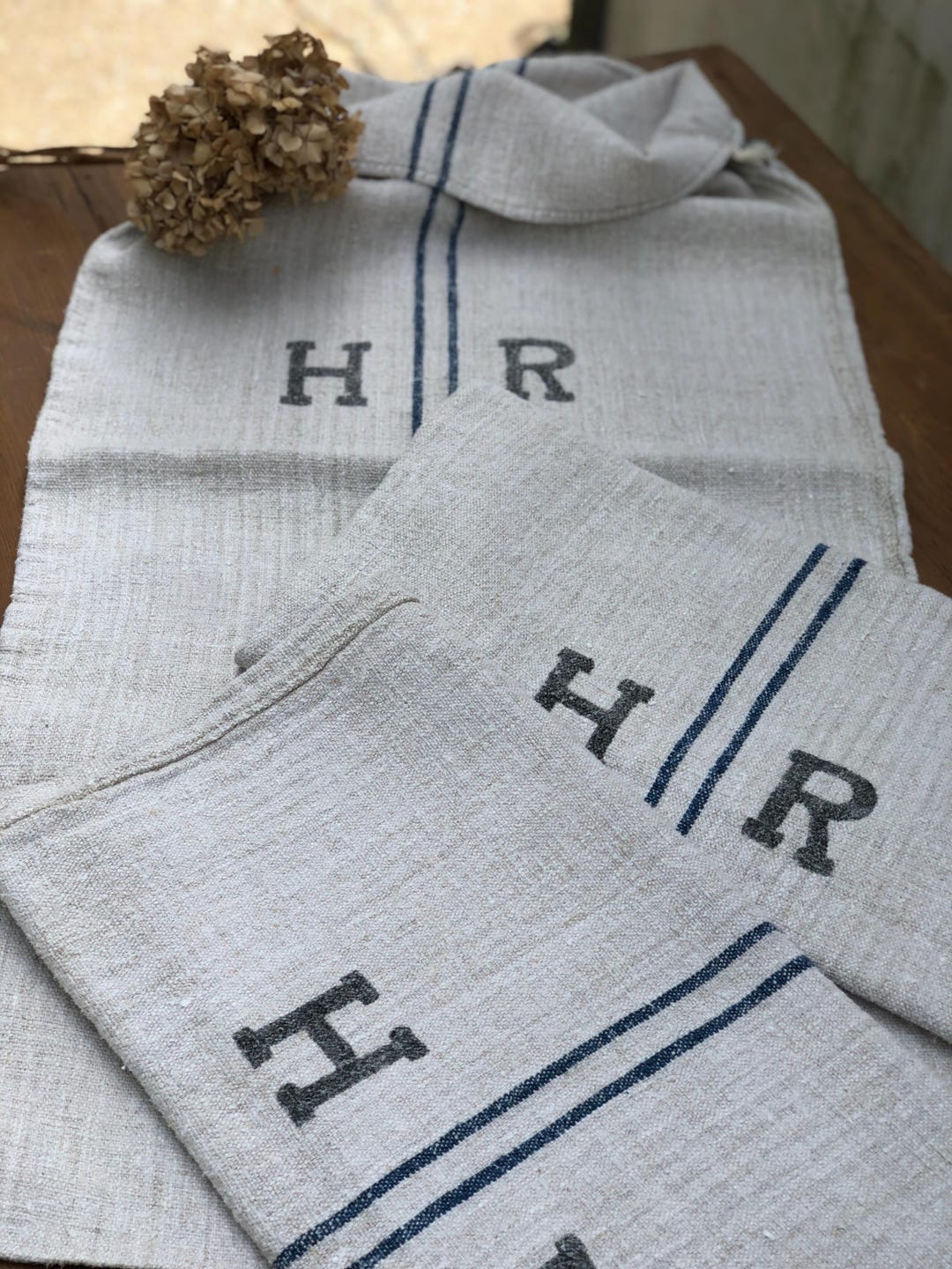 Vintage Hungarian Grain Sack With Printed Initials (mx22) - Etsy