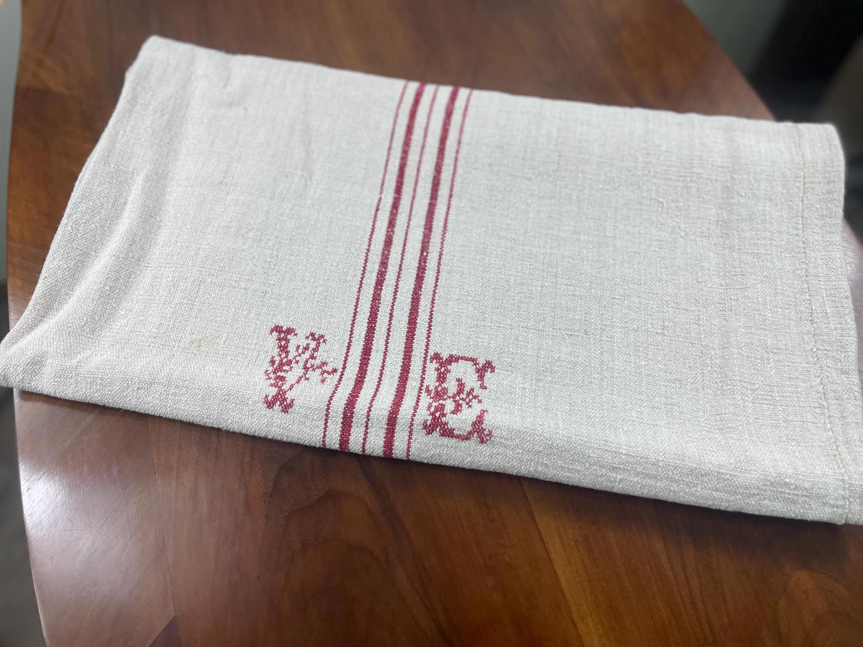 Beautiful Hungarian Grain Sack With Large Initials, Linen Fabric (z24 ...