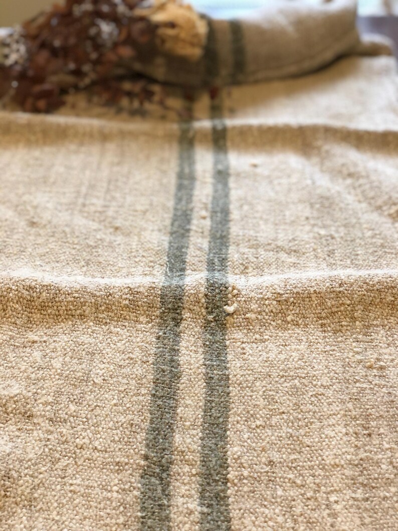 Green Striped Antique Hungarian Grain Sack,linen Fabric for Sewing Projectrx52 - Etsy