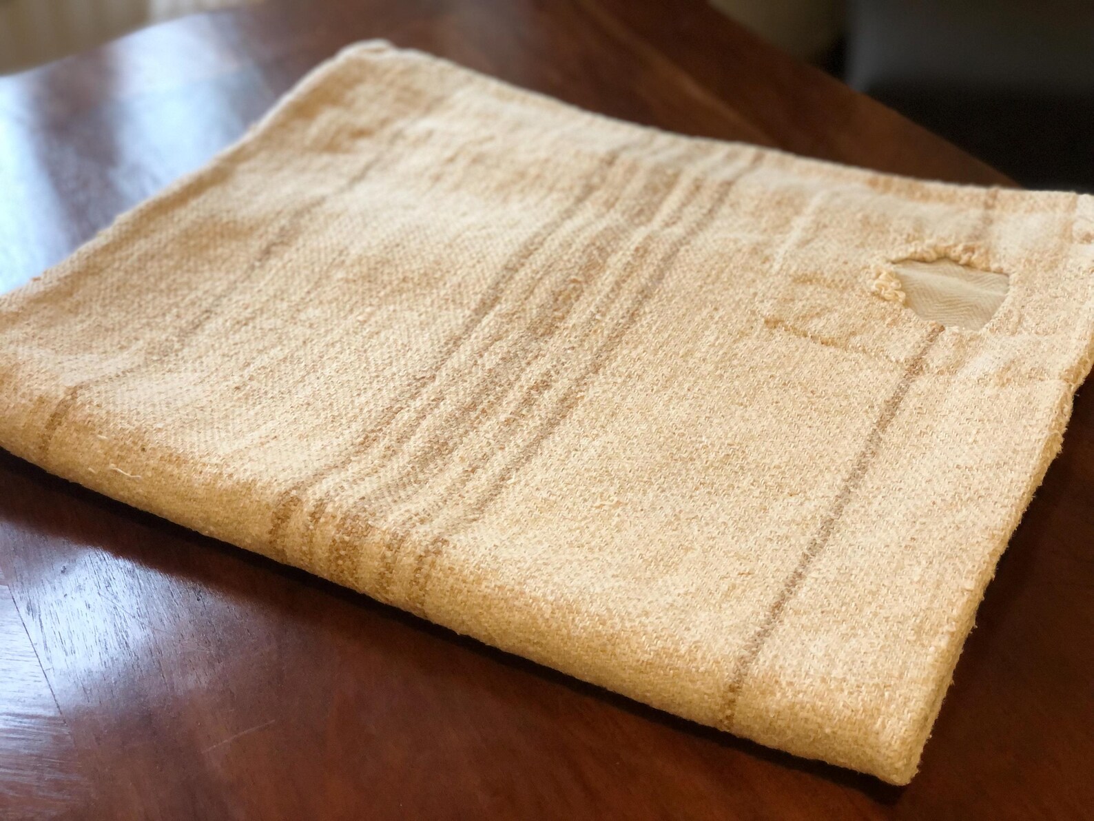 Caramel Striped Vintage Hungarian Grain Sack With Patch for Your ...