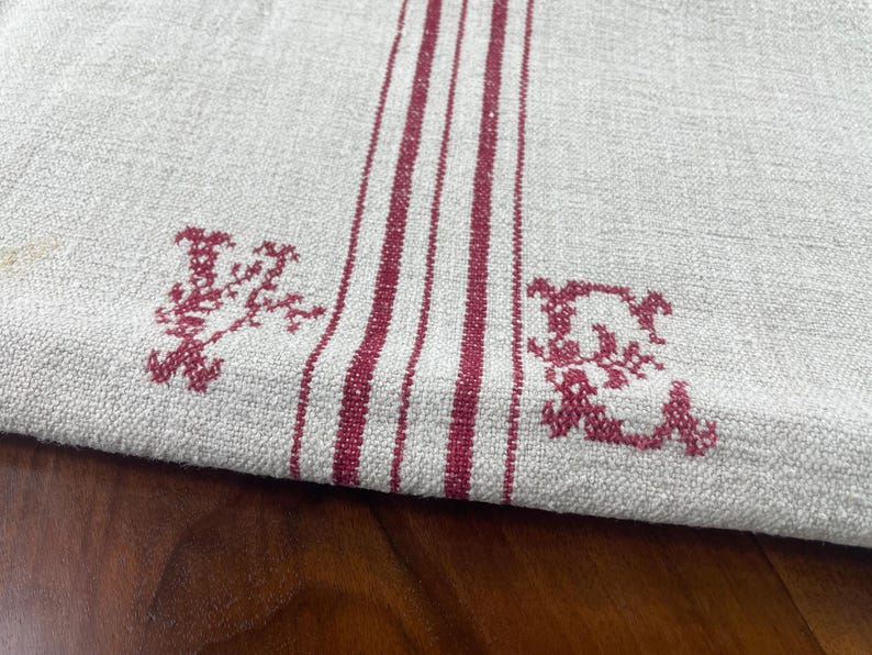 Beautiful Hungarian Grain Sack With Large Initials, Linen Fabric (z24 ...