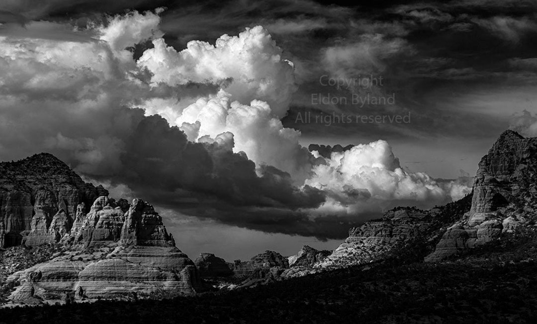 IMPENDING STORM Sedona Scenic Southwest Landscape Photography Black and ...