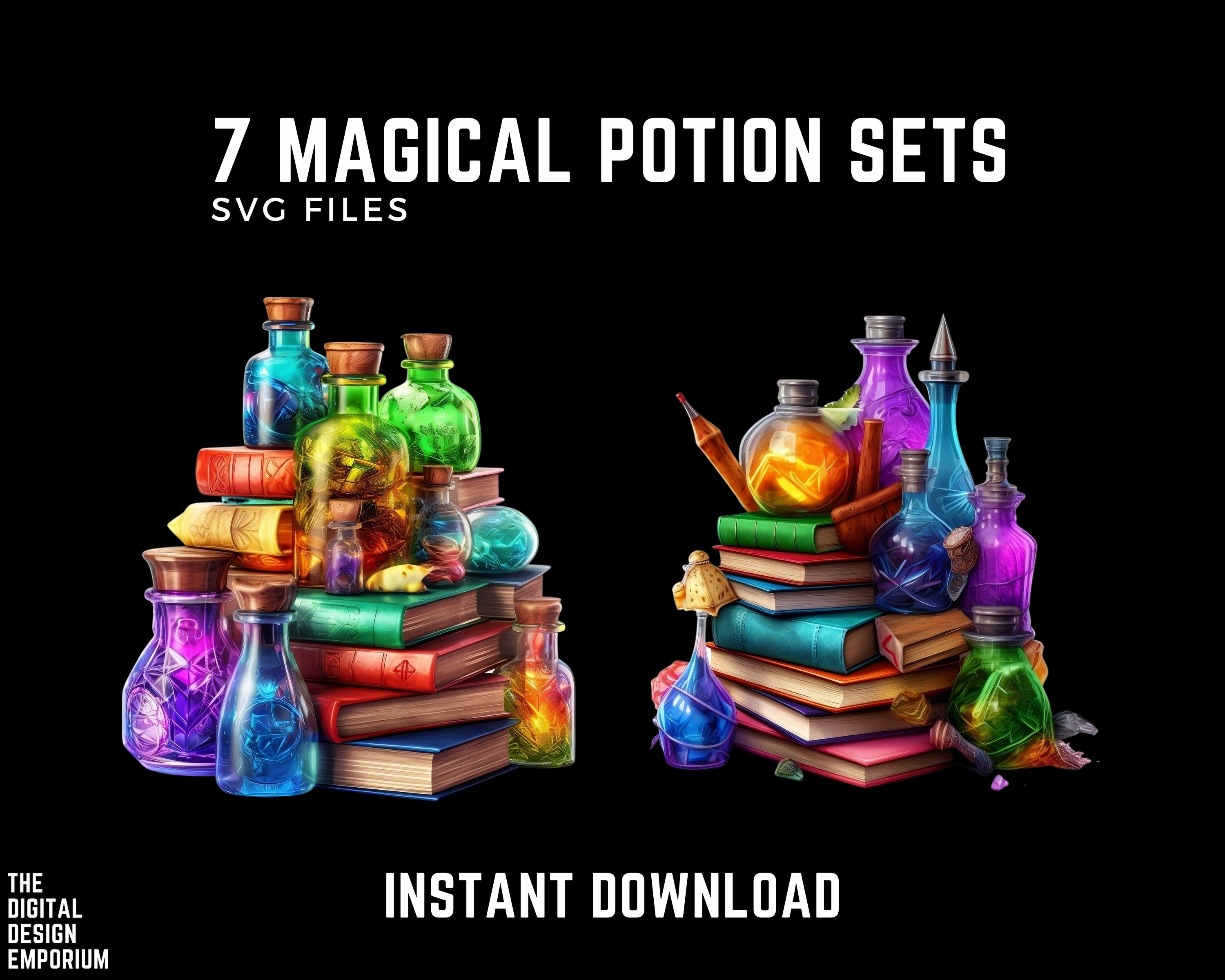 Magical Potion Sets SVG Images for Commercial Use, No Background, Art ...