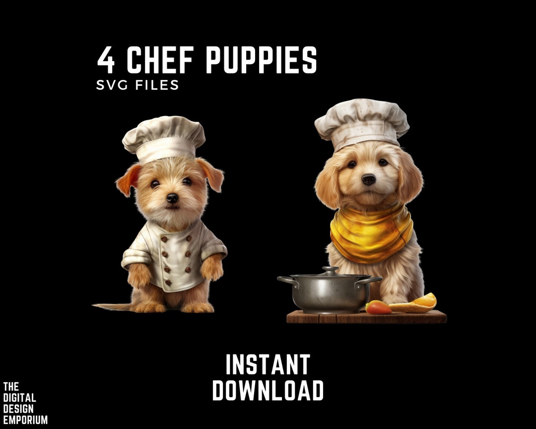 Realistic Chef Puppies SVG Images for Commercial Use, Clipart, No ...