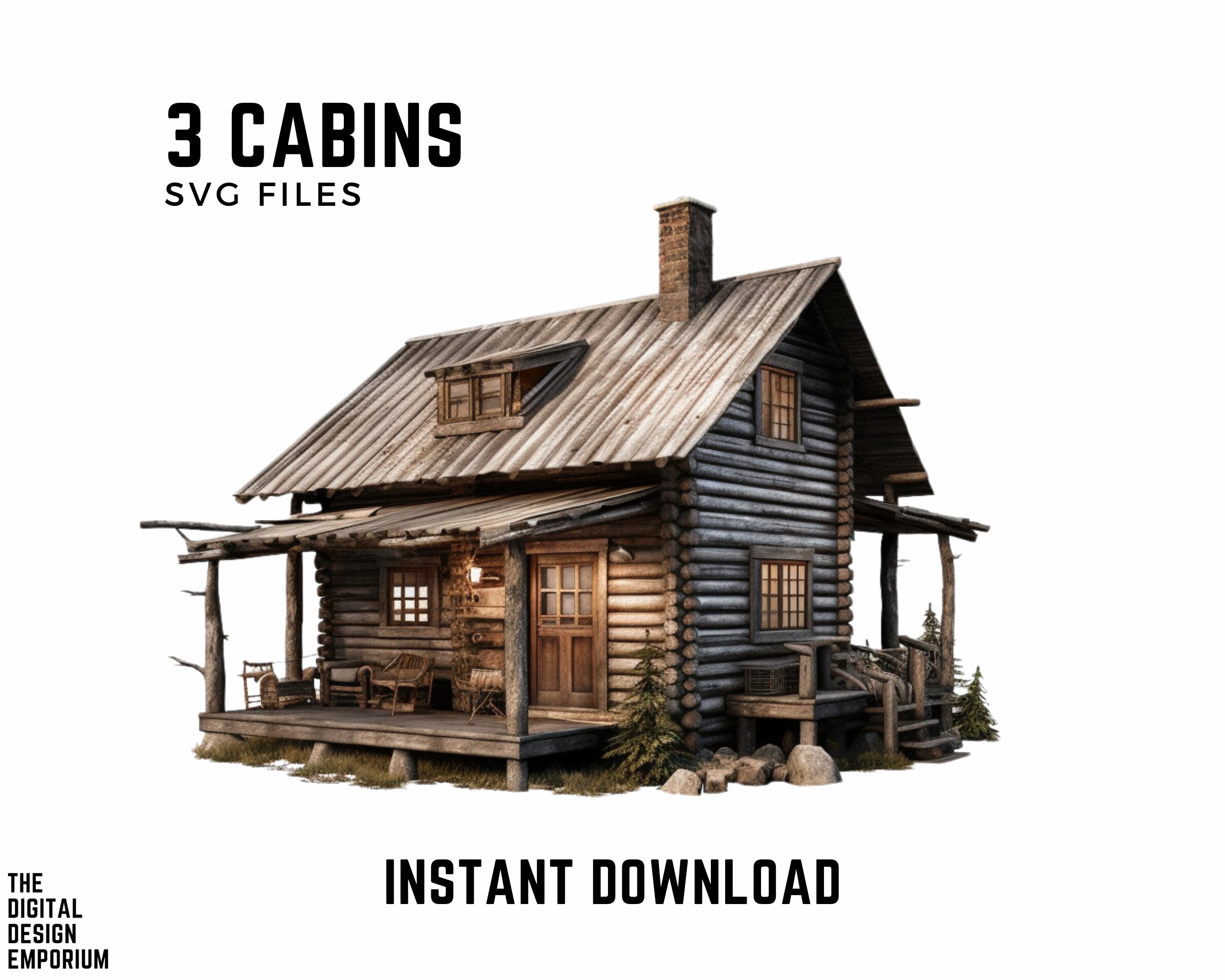 Realistic Cabins SVG Images for Commercial Use, No Background, Art, for ...