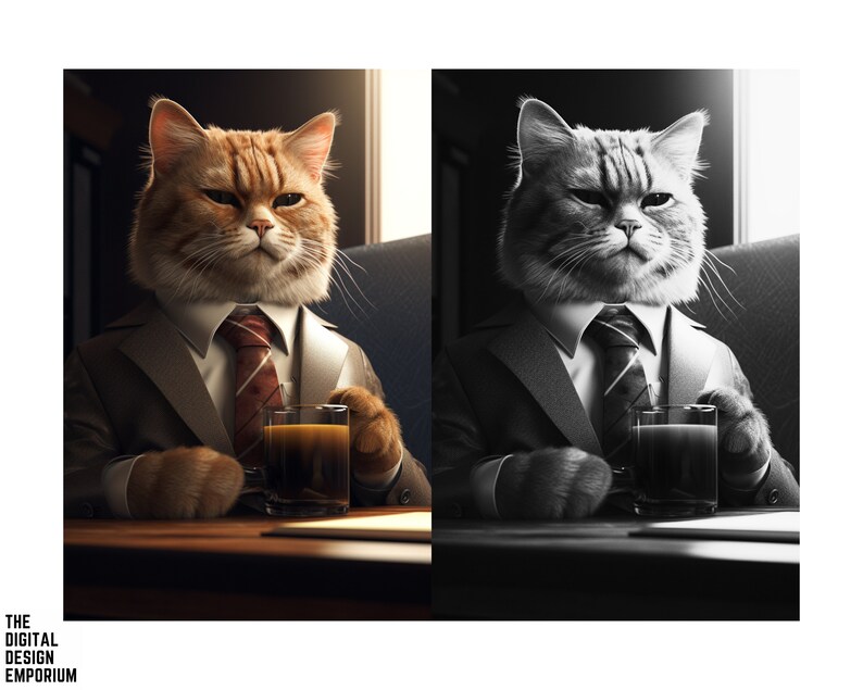 Realistic Cats in Suits PNG Images for Commercial Use, Printable Wall ...