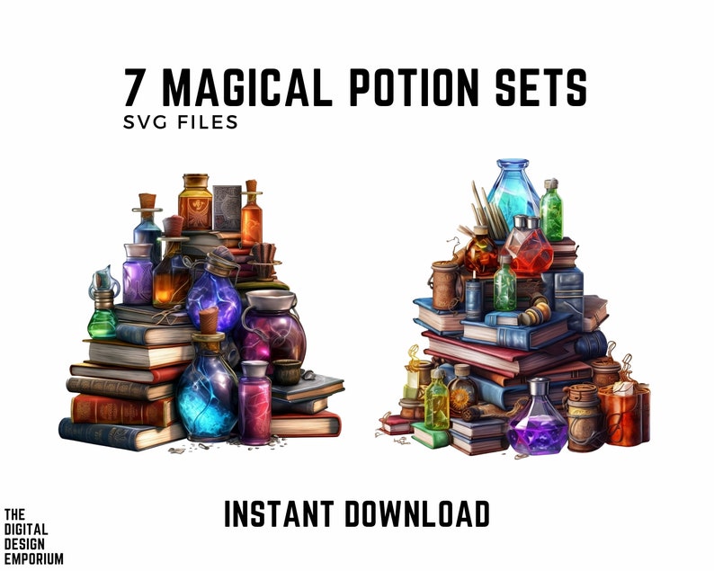 Magical Potion Sets SVG Images for Commercial Use, No Background, Art ...