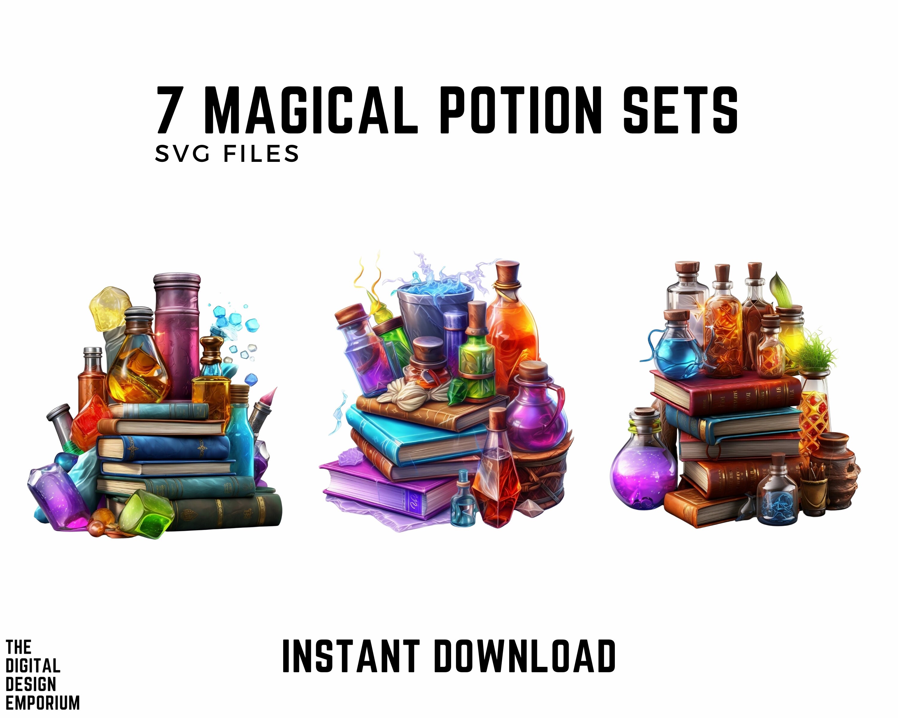 Magical Potion Sets SVG Images for Commercial Use, No Background, Art ...