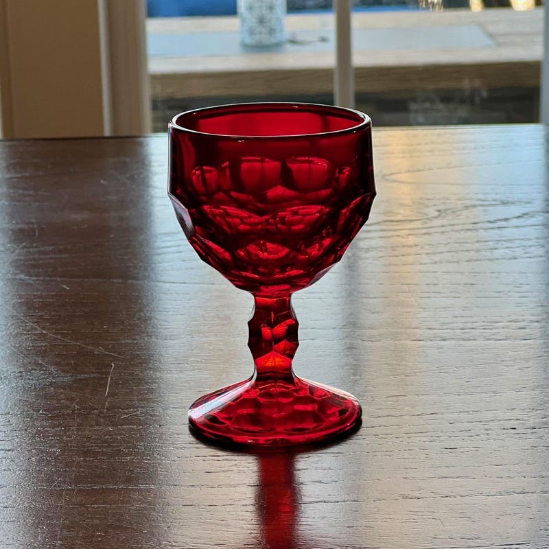 Viking Red Glass Goblet - Etsy